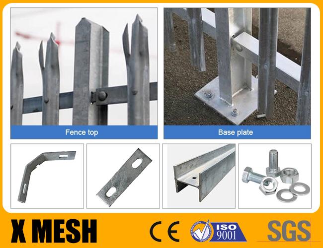 Green Powder Coated Palisade Fence Panels Pale Thickness 3mm For ...