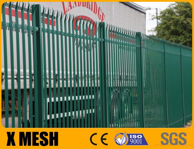 Green Powder Coated Security Metal Fencing Pale Thickness 3mm For Power ...