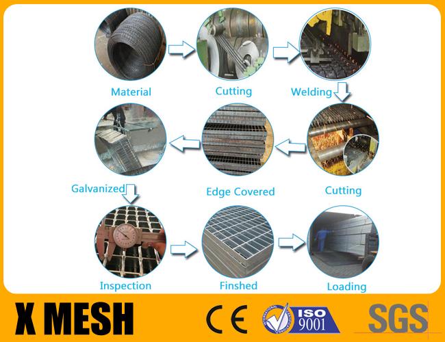 Galvanized I Bar Welded Steel Grating Stair Steps Meet Din 24531 Standard