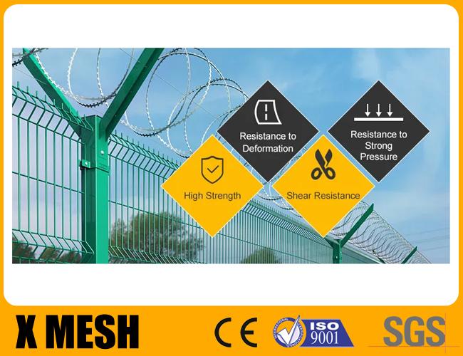 Green Coated Airport Metal Mesh Fencing ASTM Standards Anti Climb 3m ...