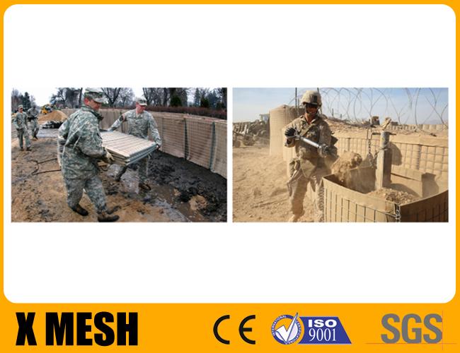 Military Use 4.0mm Defensive Barrier With Beige Geotextiles