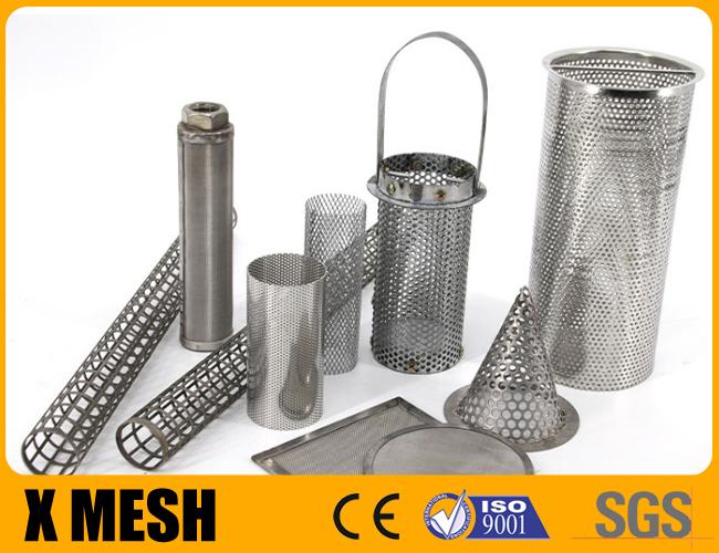 100mm Sus 316 Perforated Metal Mesh Filter Solid Liquid Separation