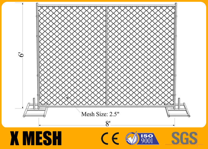 Hot Dipped Galvanized Chain Link Mesh Fencing Od 32mm Wire 3.0mm Crowd ...