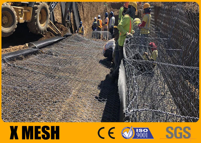 En 10223-3 Standard Hexagonal Gabion Mesh 3.2mm Selvedge Wire For Dam ...