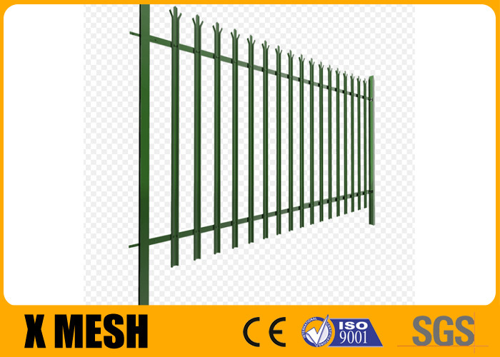 Green Powder Coated Security Metal Fencing Pale Thickness 3mm For Power ...