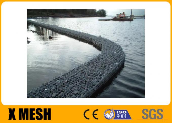 Woven Steel 2.7mm Pvc Coated Gabion Baskets / Gabion Rock Cages